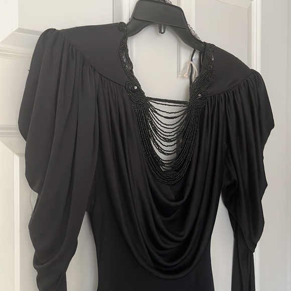 Dresses | Vintage Gothic Witch Flapper Halloween Costume Black Dress ...